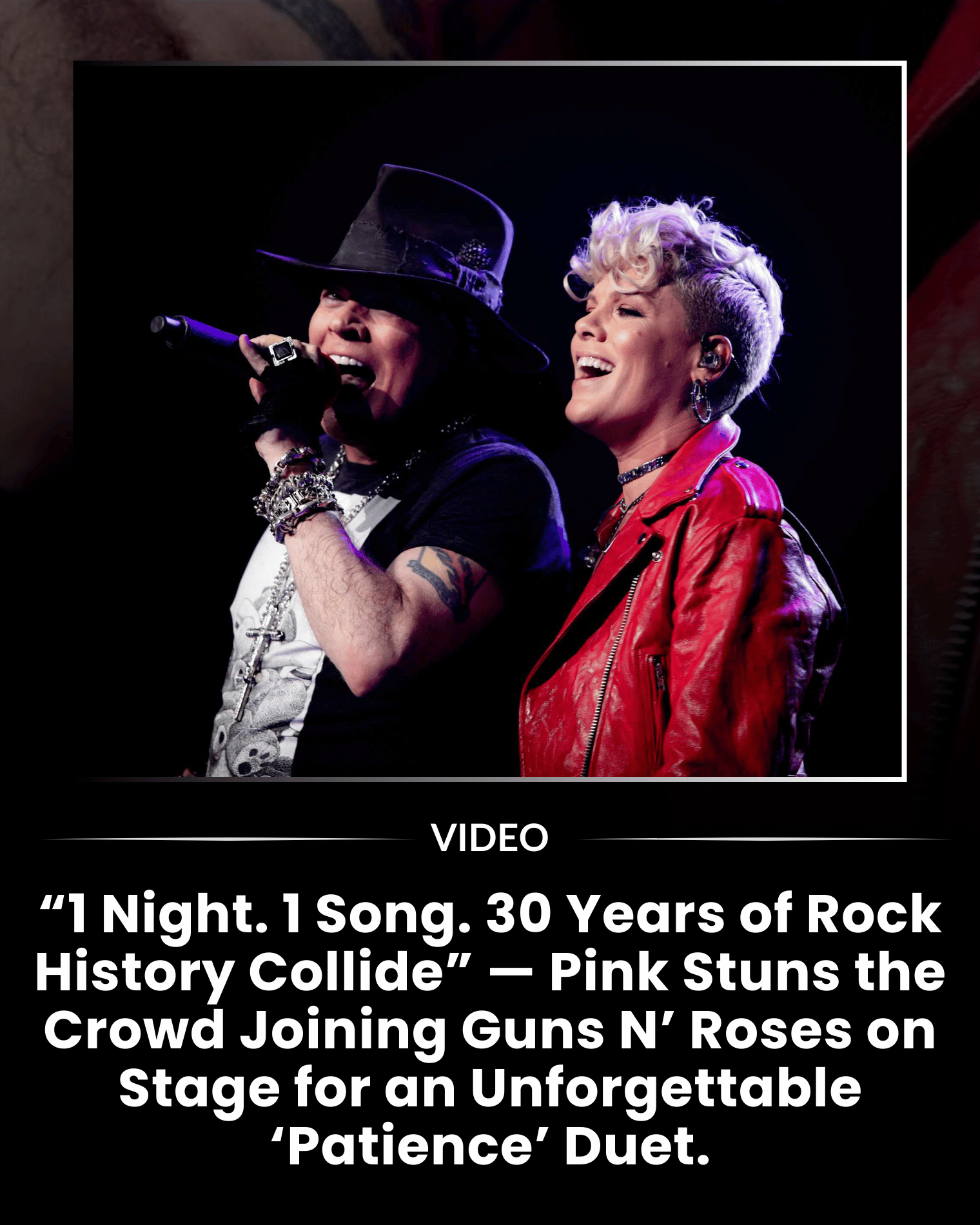 “1 Night. 1 Song. 30 Years of Rock History Collide” — Pink Stuns the ...