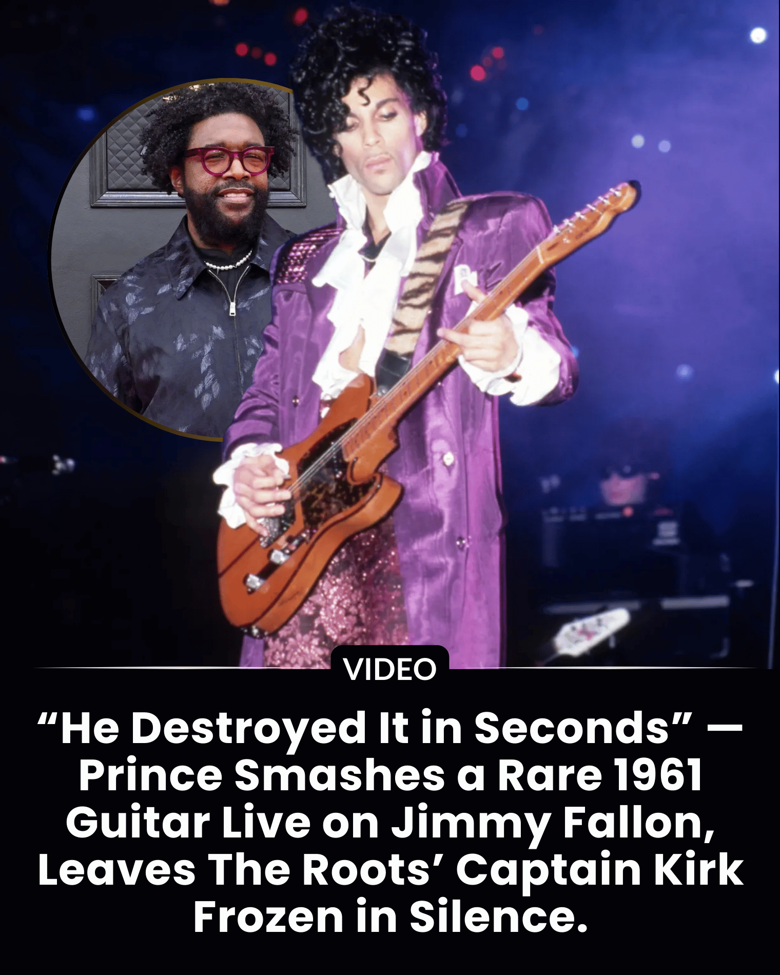 “He Destroyed It in Seconds” — Prince Smashes a Rare 1961 Guitar Live ...